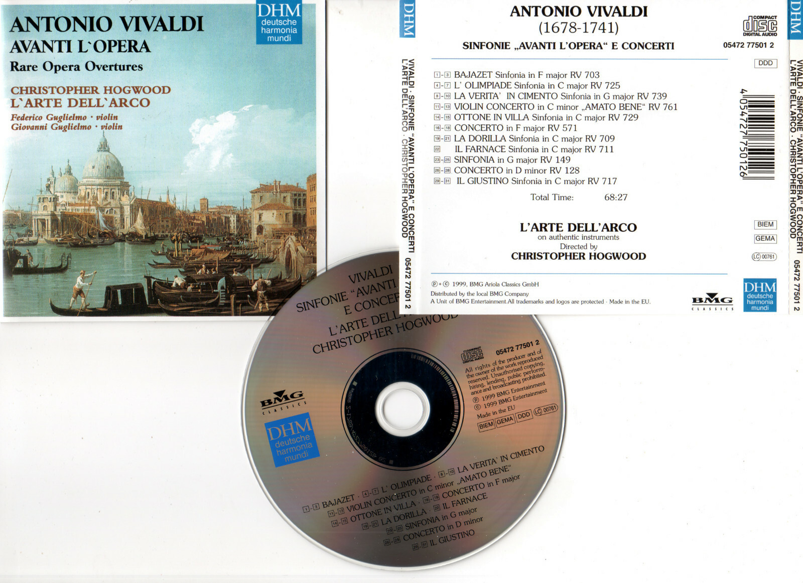 VIVALDI "Avanti l'Opera - rare Opera Overtures" (CD) 1999 Arte Dell'Arco,Hogwood | eBay