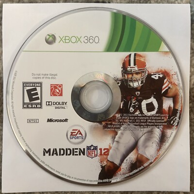 🔥 Madden NFL 12 (Xbox 360, 2011) Mint Disc Only! See Description ...