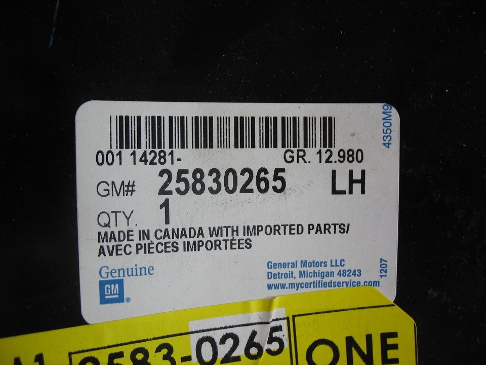 New NOS GM OEM Rear Body-Extension Panel Left 25830265 | eBay