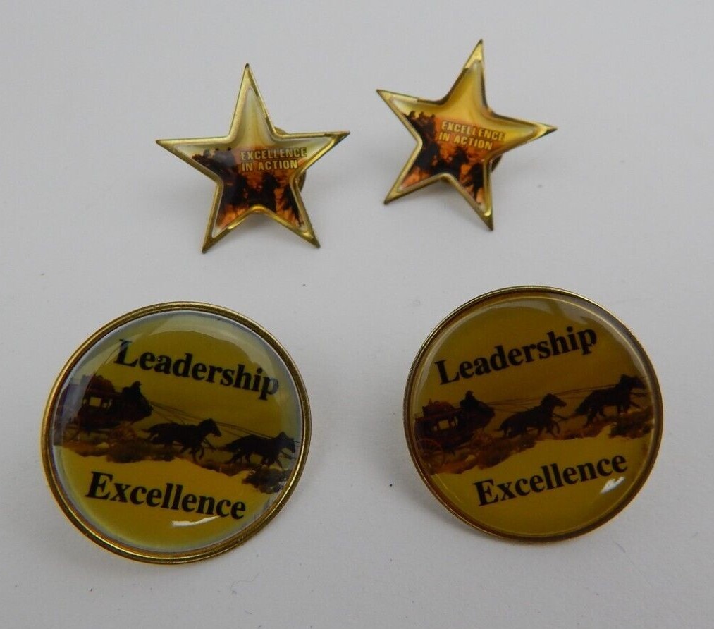 Lot of 4 Vtg Wells Fargo Logo Pin Star Leadership Excellence in Action ...