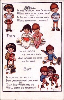 Cute Kids, If You're Good Then I'm Good! Signed Isabel Hudson Postcard ...
