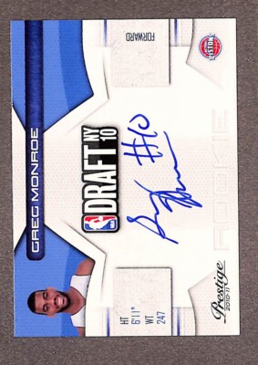 2010 Prestige NBA Draft Logo #7 Greg Monroe Rookie RC Auto #/299 | eBay