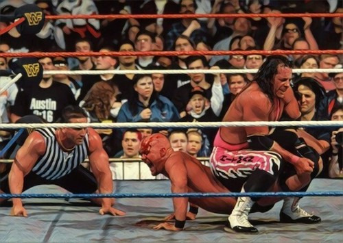 Classic Sports Prints - Stone Cold Bret Hart WWF Canvas Print ...