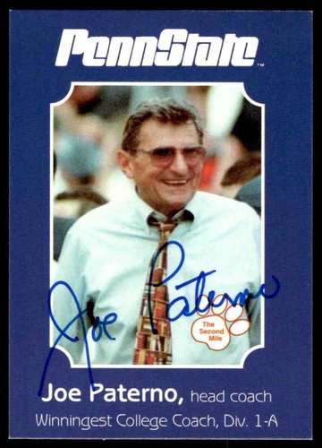 Joe Paterno 2001 Penn State Signed Auto Autograph Card Authentic | eBay