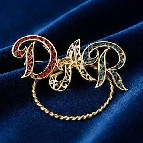 DAR Large Monogram Brooch Daughters of the American Revolution ...