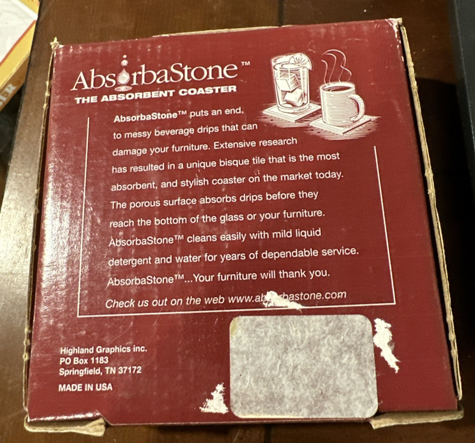 Stone Art Absorbent Stone Coasters Lighthouse Tree Set Of 4 in Box ...