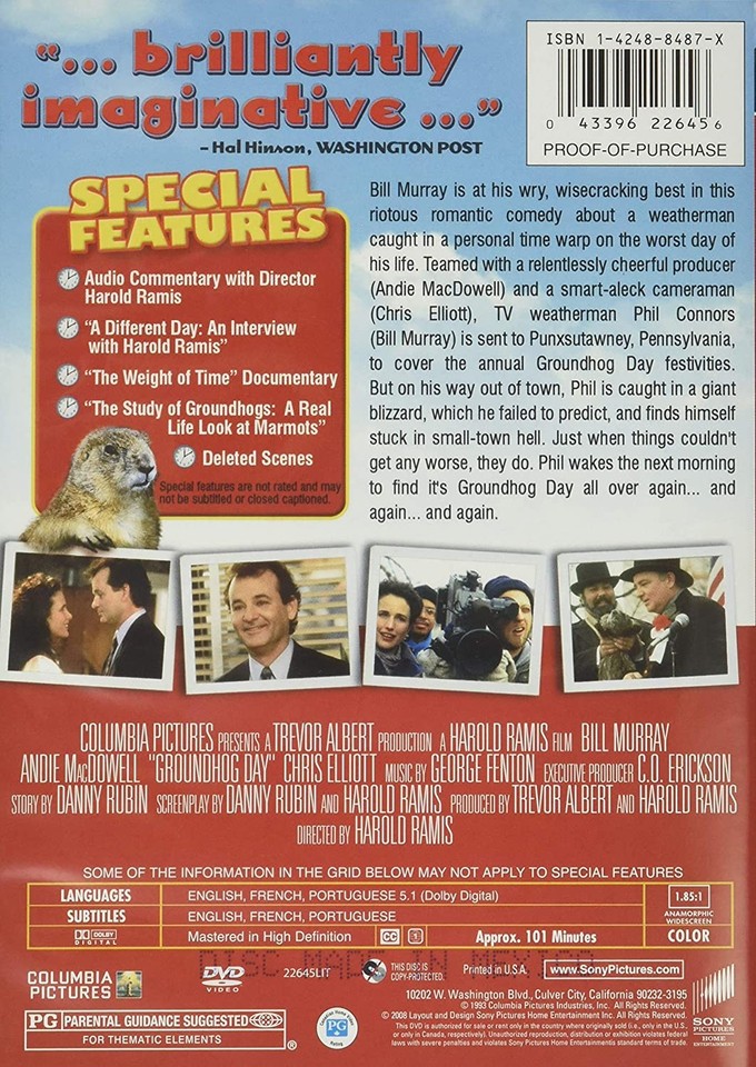 Groundhog Day (Special 15th Anniversary Edition) (DVD) Bill Murray ...