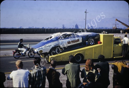 Roland Leong, Larry Reyes HAWAIIAN (crashed), NHRA Drag Racing, 35mm ...