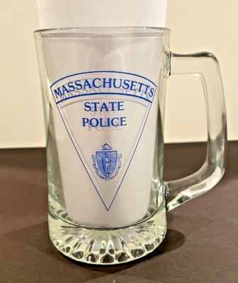 Massachusetts State Police Glass Beer Mug with Handle | eBay
