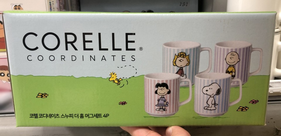 CORELLE COORDINATES SNOOPY THE HOME EDITION Bold Mug Cup 4P Set | eBay