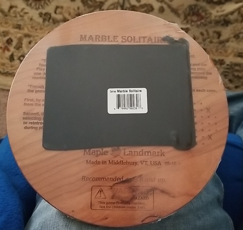 NEW WOODEN: Marble Solitaire - Made in USA , Maple Landmark ...
