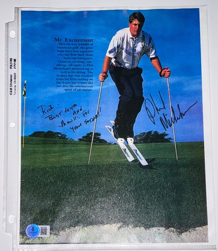 Phil Mickelson Auto Autograph Signed Photo Sheet Beckett BAS 1293 | eBay