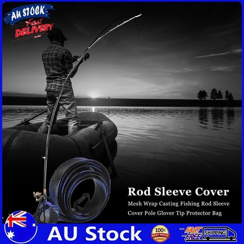 AU 190cm Casting Fishing Rod Cover 35mm Width Anti-slip Sheath Tools ...