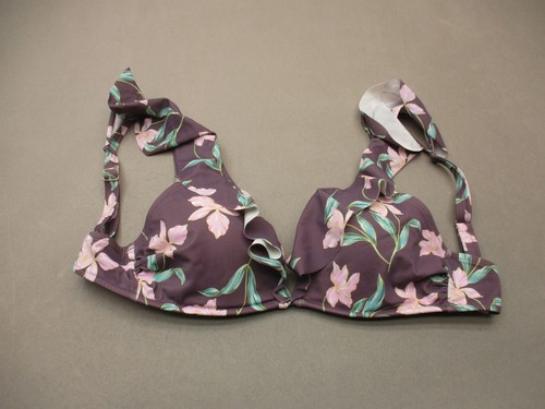 32D SHADE&SHORE Womens Floral Lined Underwire Back Closure Ruffle ...