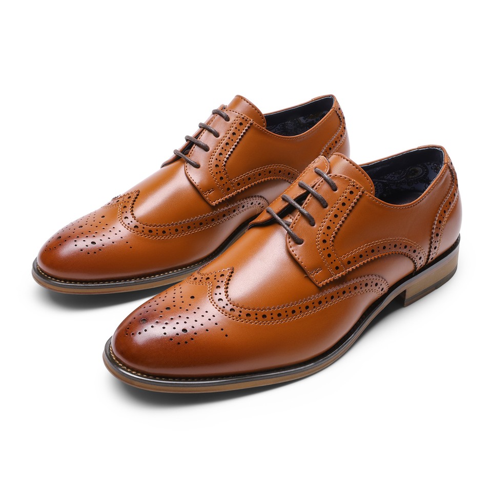 Men's Classic Oxford Shoes Lace Up Wingtip Business Leather Shoes 8-13 ...