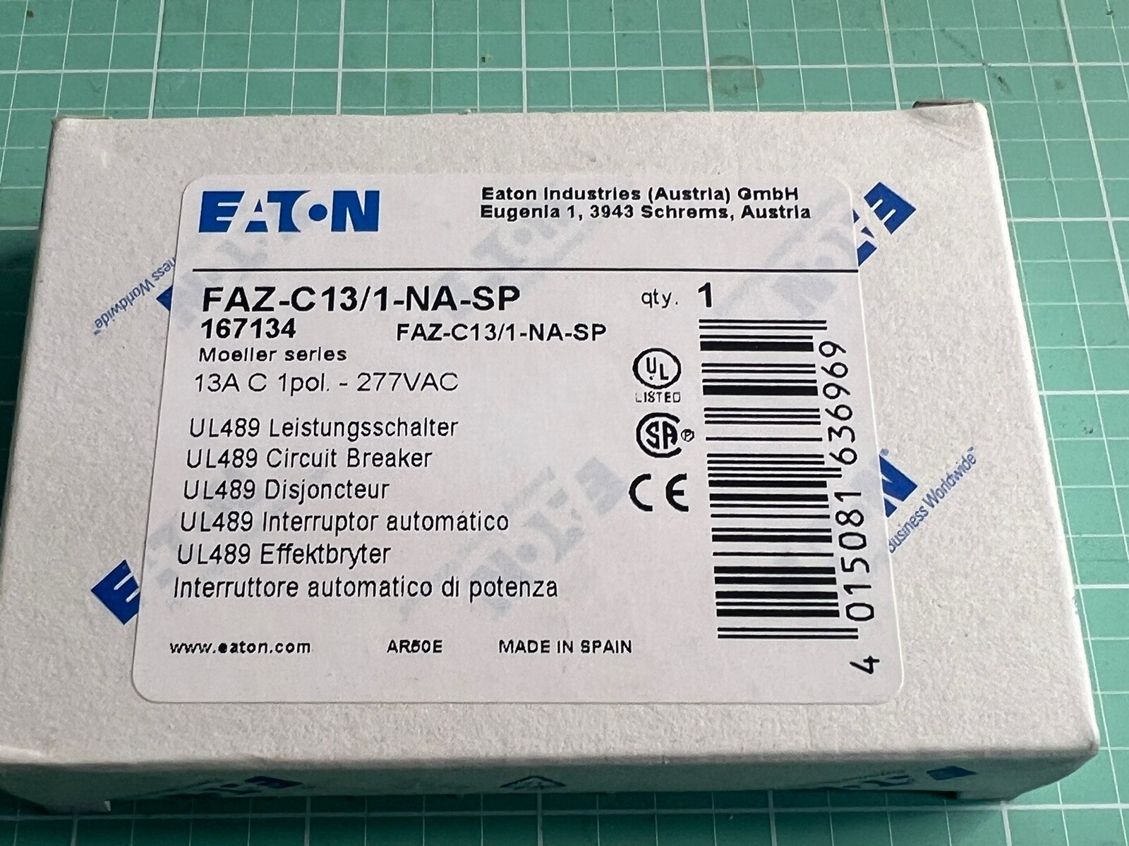 Eaton 15A Miniature Circuit Breaker (FAZ-C15/1-NA-SP) 4015081636341| eBay