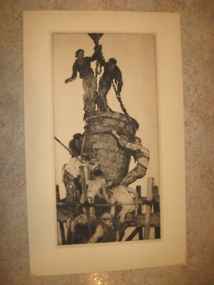 Very Rare Original James E. Allen Etching - Brazilian Builders | eBay