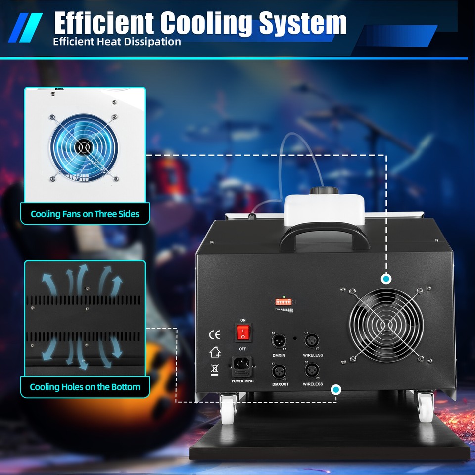 3000W Low Lying Smoke Fog Machine DMX DJ Stage Fogger Effect w/ Remote ...