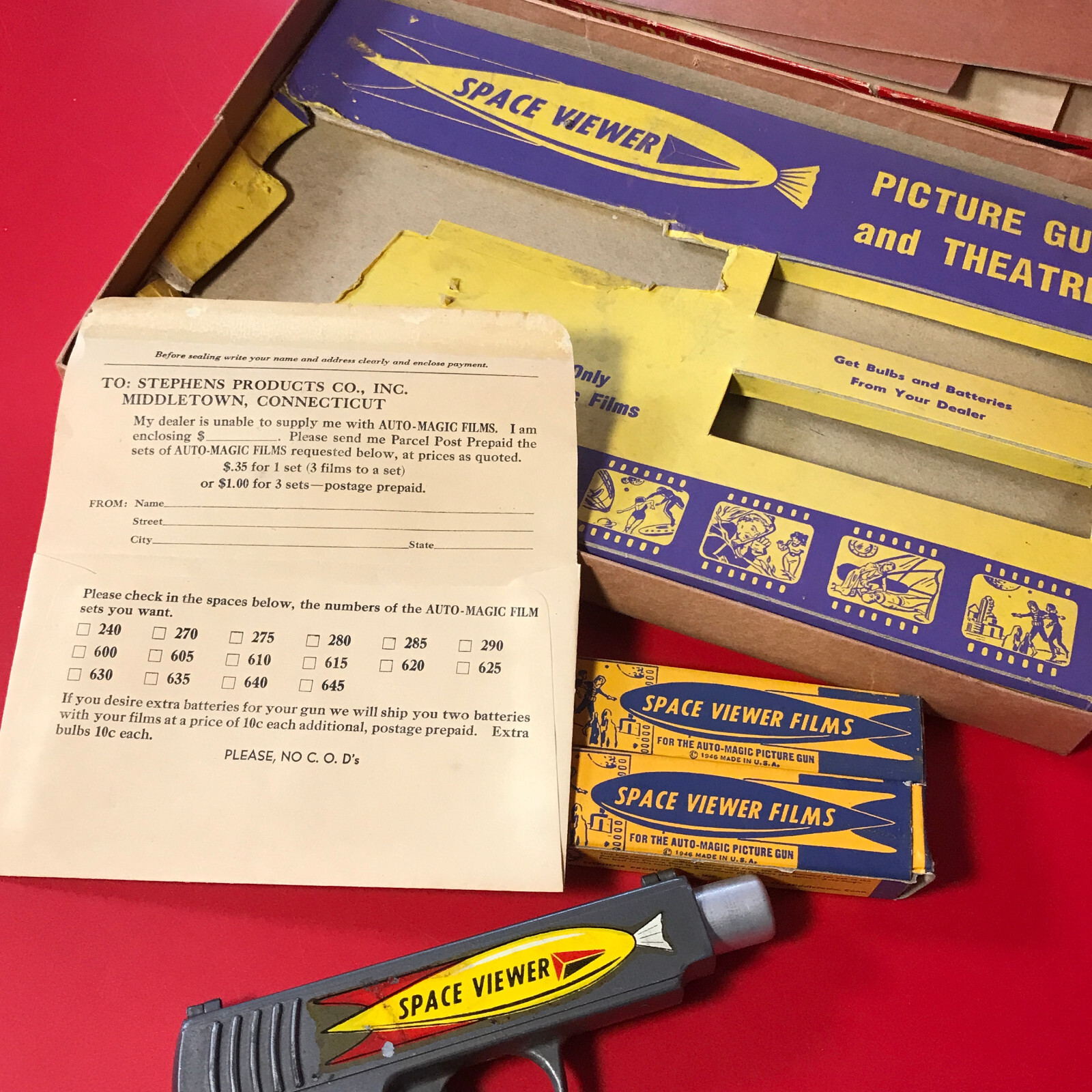 1946 Space Viewer Auto-Magic Picture Gun Theater W/ 2 Boxes of Film ...