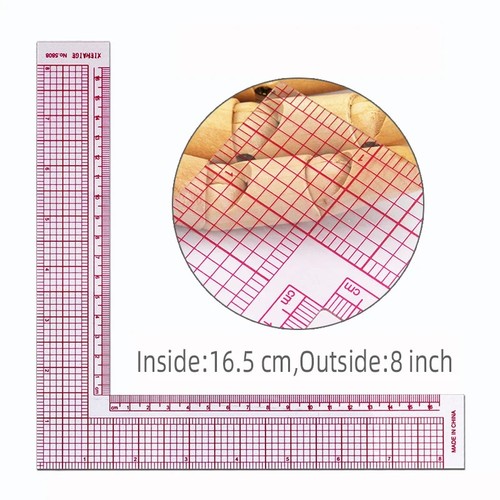 L-Type Quilting Ruler - Right-Angle Grid Ruler, 8 Inch (6.5 in) Plastic ...