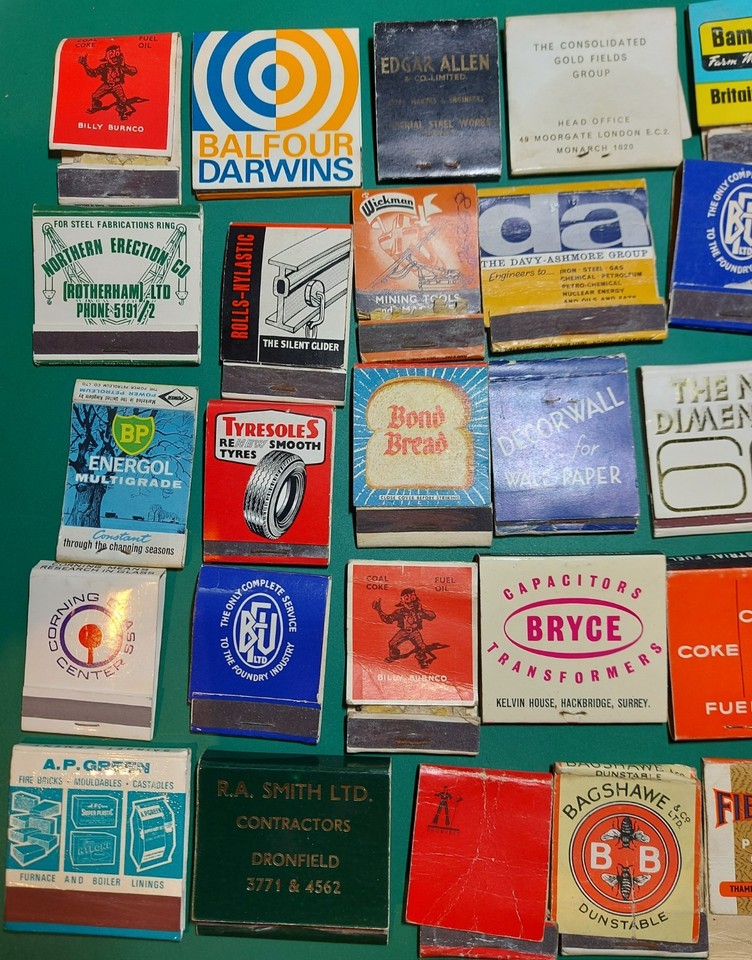 LOT 40+ VINTAGE 1960s-70s ADVERTISING MATCHBOOKS MATCH BOXES- TYRES BP ...