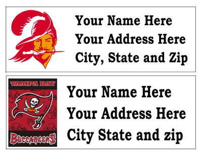 60 TAMPA BAY BUCCANEERS RETURN ADDRESS LABELS.... MANY CHOICES....FREE ...