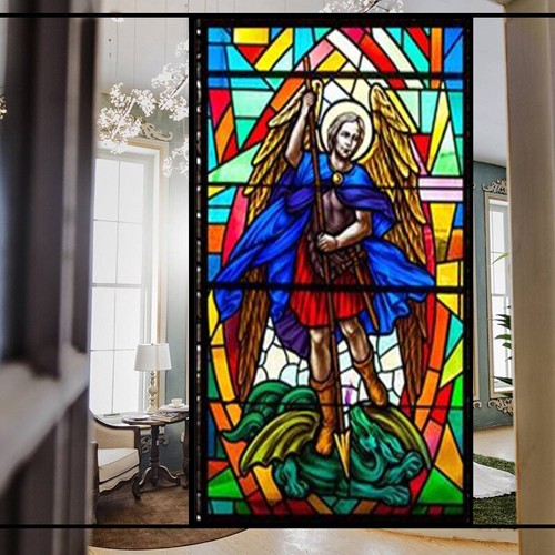Retro Church Window Film Privacy Self-adhesive Glass Sticker Chapel ...