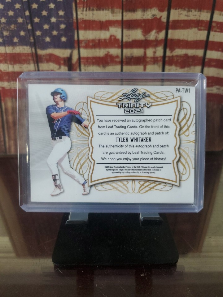 TYLER WHITAKER 2021 Leaf TRINITY AUTOGRAPH PATCH #72/75 ASTROS XRC ...