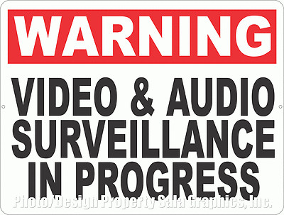 Warning Video & Audio Surveillance in Progress Sign. Size Options ...