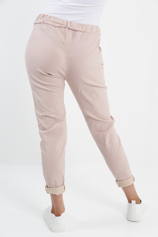 Womens Lagenlook Italian Magic Pants Ladies Casual Stretch Jogger Style ...