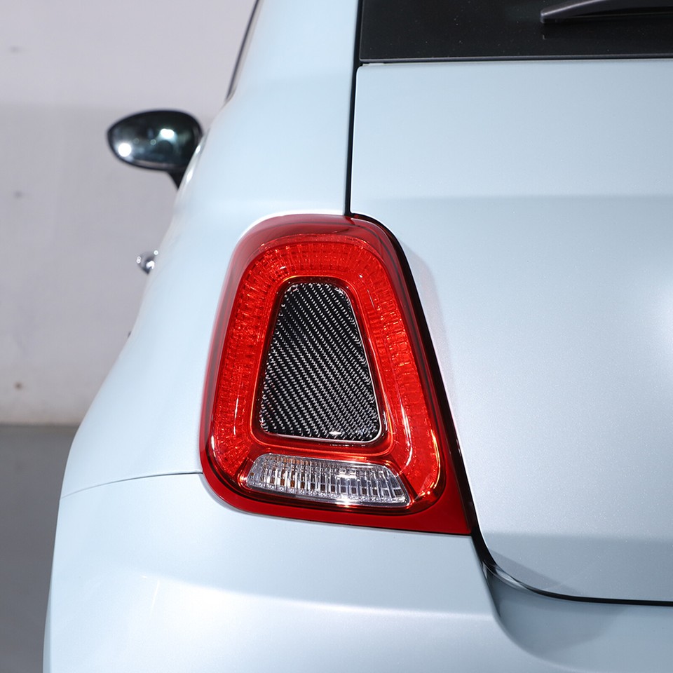 Carbon Fiber Tail light Center Panel Trim Sticker Set Fits Fiat 500 ...