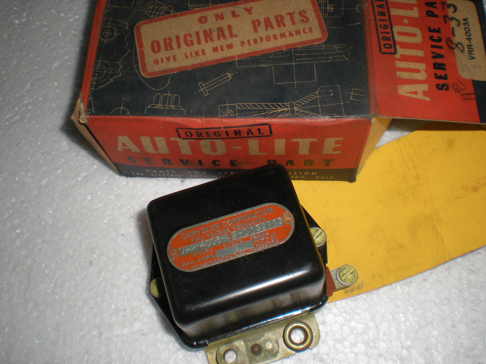 NOS Autolite Voltage Regulator - 1938-39 Dodge, Ply, Hudson, Stude ...