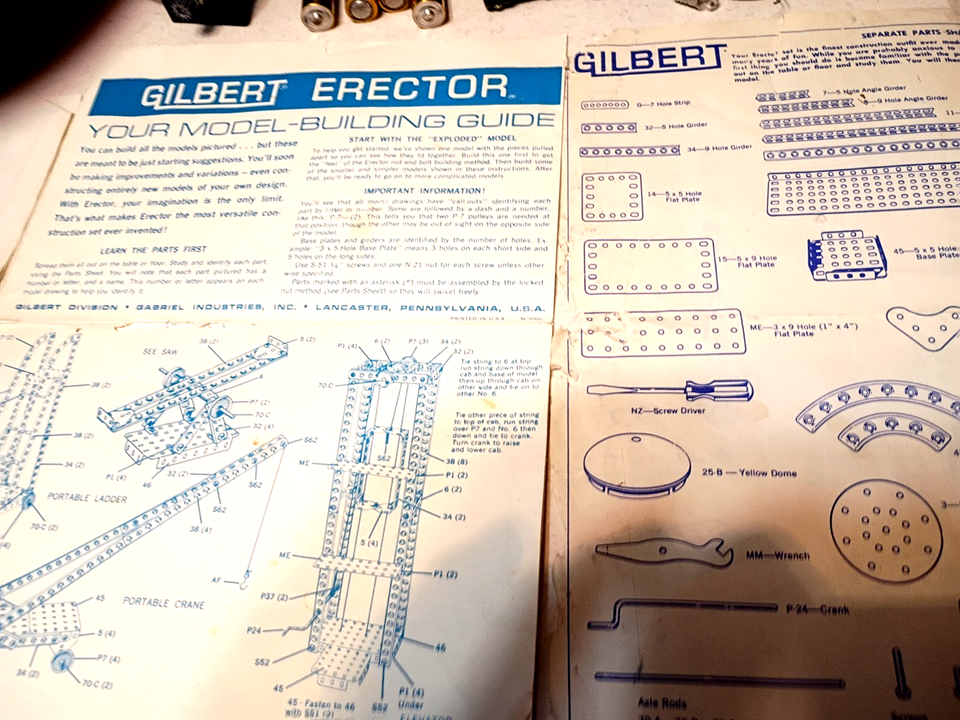 GILBERT Erector Lot Parts | eBay