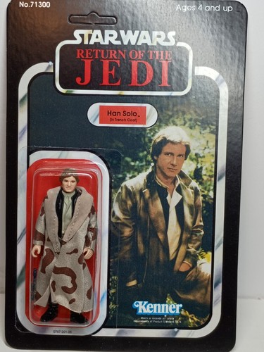 Vintage Star Wars Figure Han Solo Trench Coat Recard 84 ROTJ 77 Back | eBay