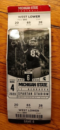 2023 Michigan State vs Nebraska Cornhuskers Football Ticket Stub Multi ...