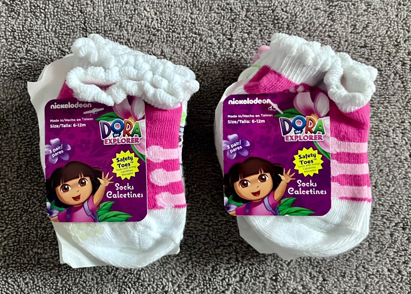 Dora The Explorer - 6 Pair of Safety Toe Socks Calcetines ( 6-12 Months ...