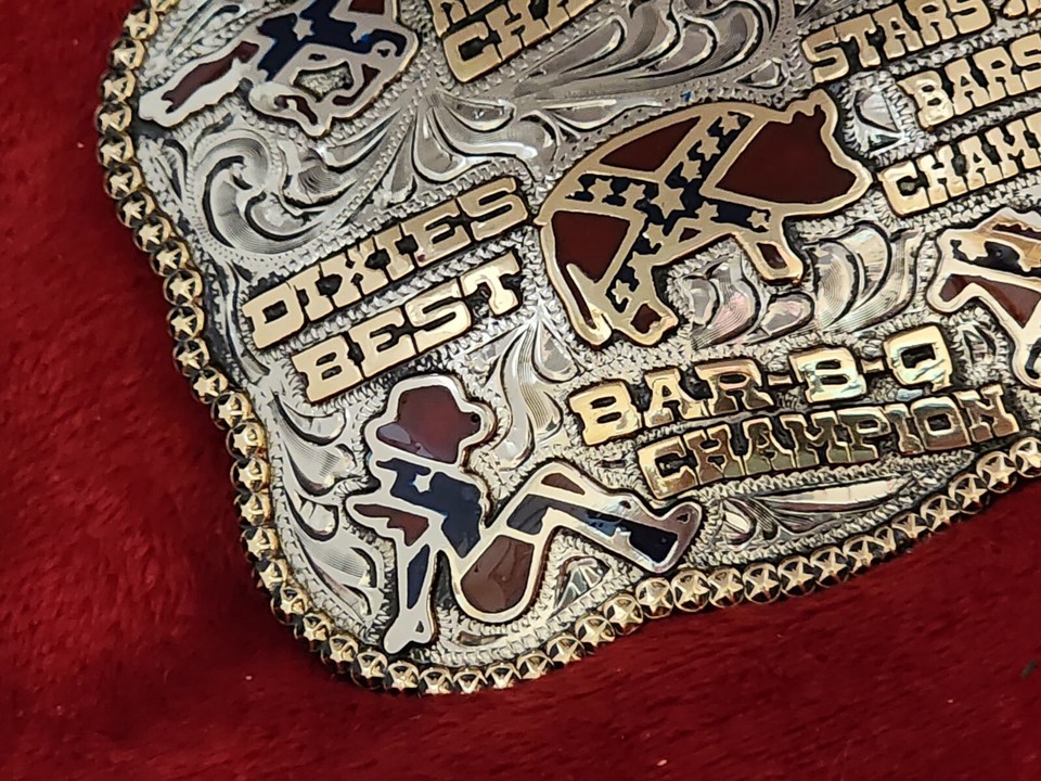 PITMASTER DIXIE CHAMPION BAR-B-Q TROPHY BELT BUCKLE☆REPUBLIC OF TEXAS ...