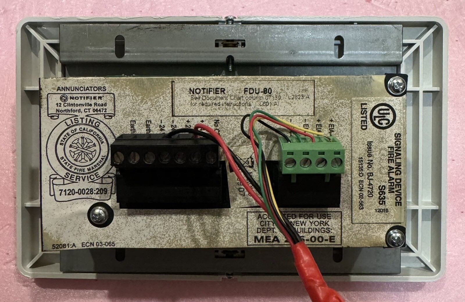 Notifier Annunciator FDU-80. USED. Tested. Works. | eBay