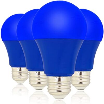 Led Blue Light Bulbs 4 Pack A19 E26 Base Blue Bulb 9w 60w Equivalent ...