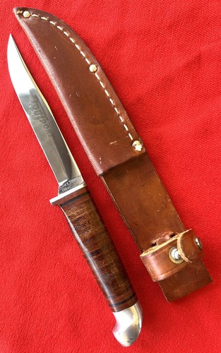 Edward Tryon Kinfolks Hunting Knife w/Original Sheath Etched Blade ...