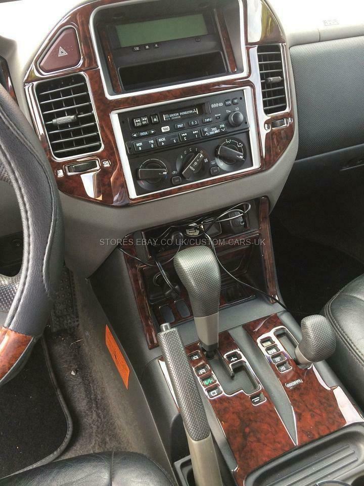 MITSUBISHI SHOGUN MK3 V60 1999-2006 Walnut Wood Carbon Gloss Black Dash ...