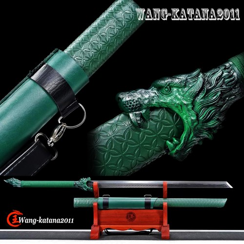 47''Green Wolf Broadsword 1095 Carbon Steel Functional Sword Chinese ...