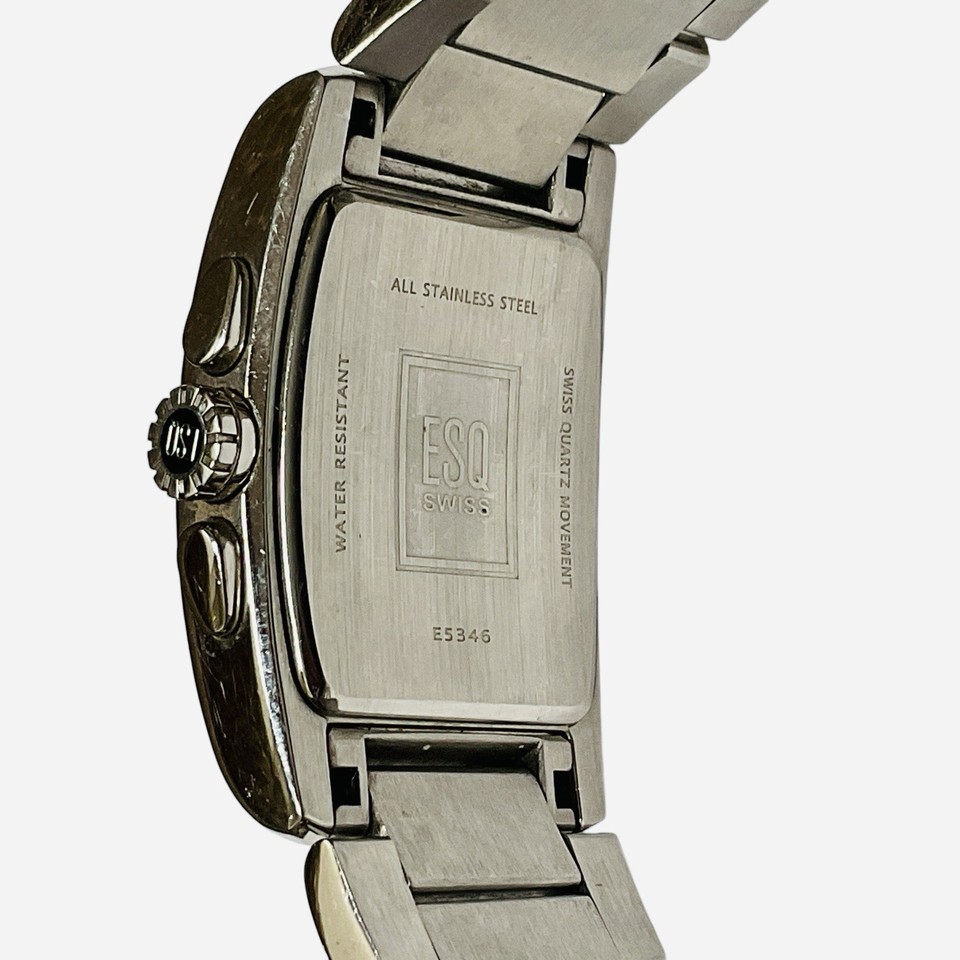 ESQ Movado Chronograph Date Swiss Watch Mens Stainless Steel E5346 ...