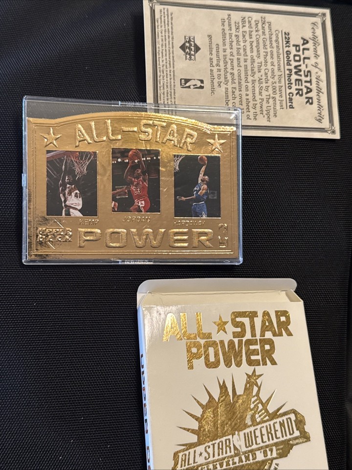 1997 UPPER DECK MICHAEL JORDAN UD ALL-STAR POWER 22KT GOLD NICE! | eBay