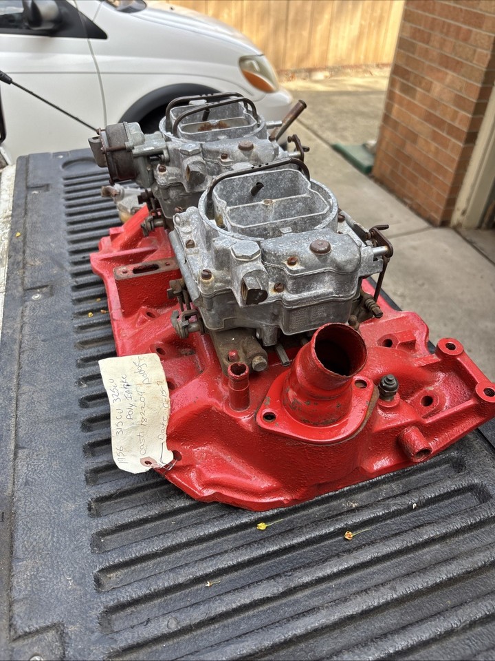 1957 1958 Mopar Poly 318 DualQuad Intake Manifold W/ Carbs 6-1310 ...