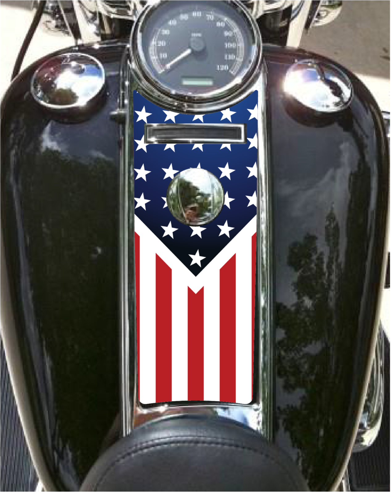 Stars and Stripes American Flag Dash Insert. Fits 2008-2023+ Road King ...