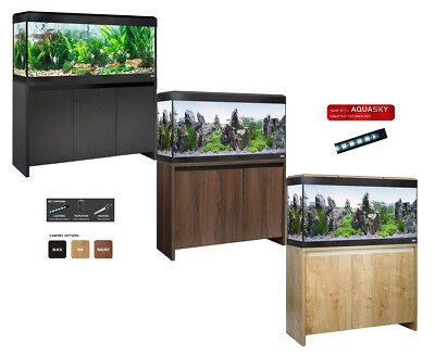 Fluval Roma 240 Aquarium & Cabinet Complete Kit Tropical Fish Tank Oak ...