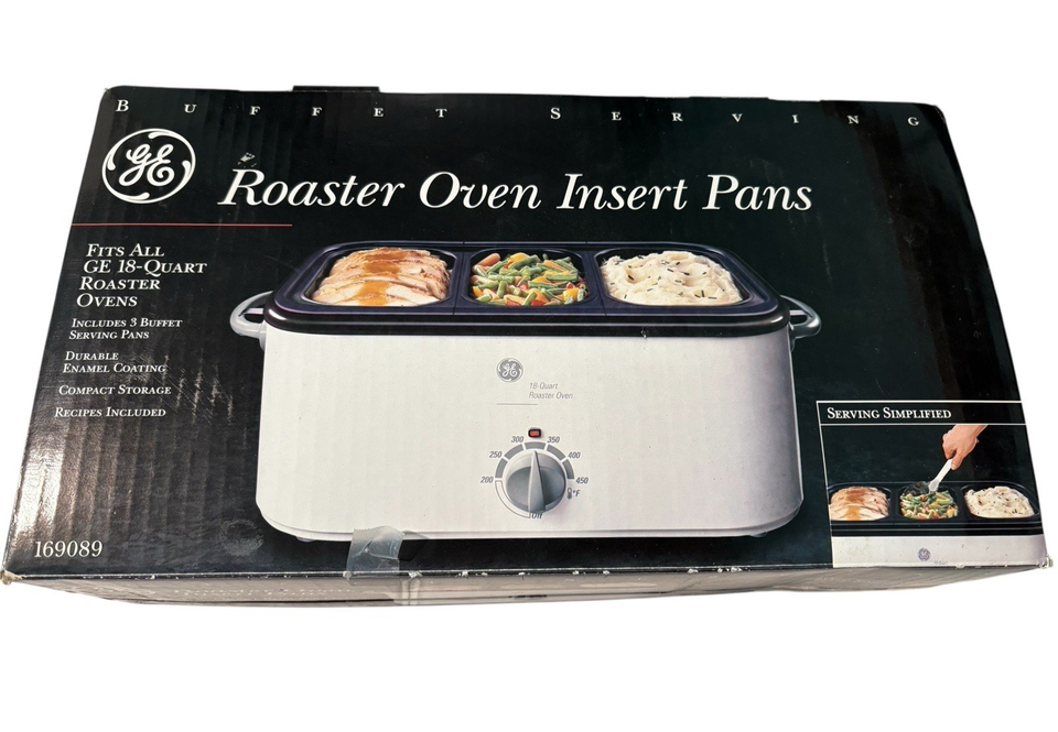 GE Roaster Oven Insert Pans Fits All GE 18 Quart Roaster Ovens #169089 ...
