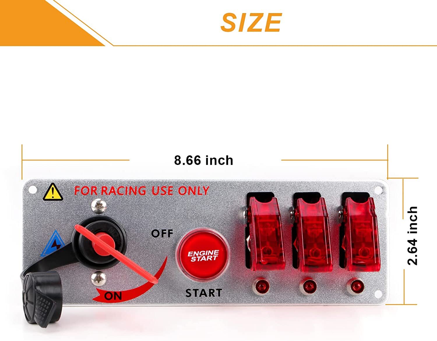 Silver Ignition Switch Panel Engine Start Push Button LED 12V Toggle ...