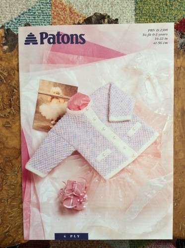 Baby knitting patterns.cardigans.size 16-22 inch chest.4 ply.Patons ...